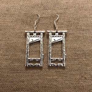 Silver Guillotine Earrings Fish Hook Clasp or Clip On - Etsy