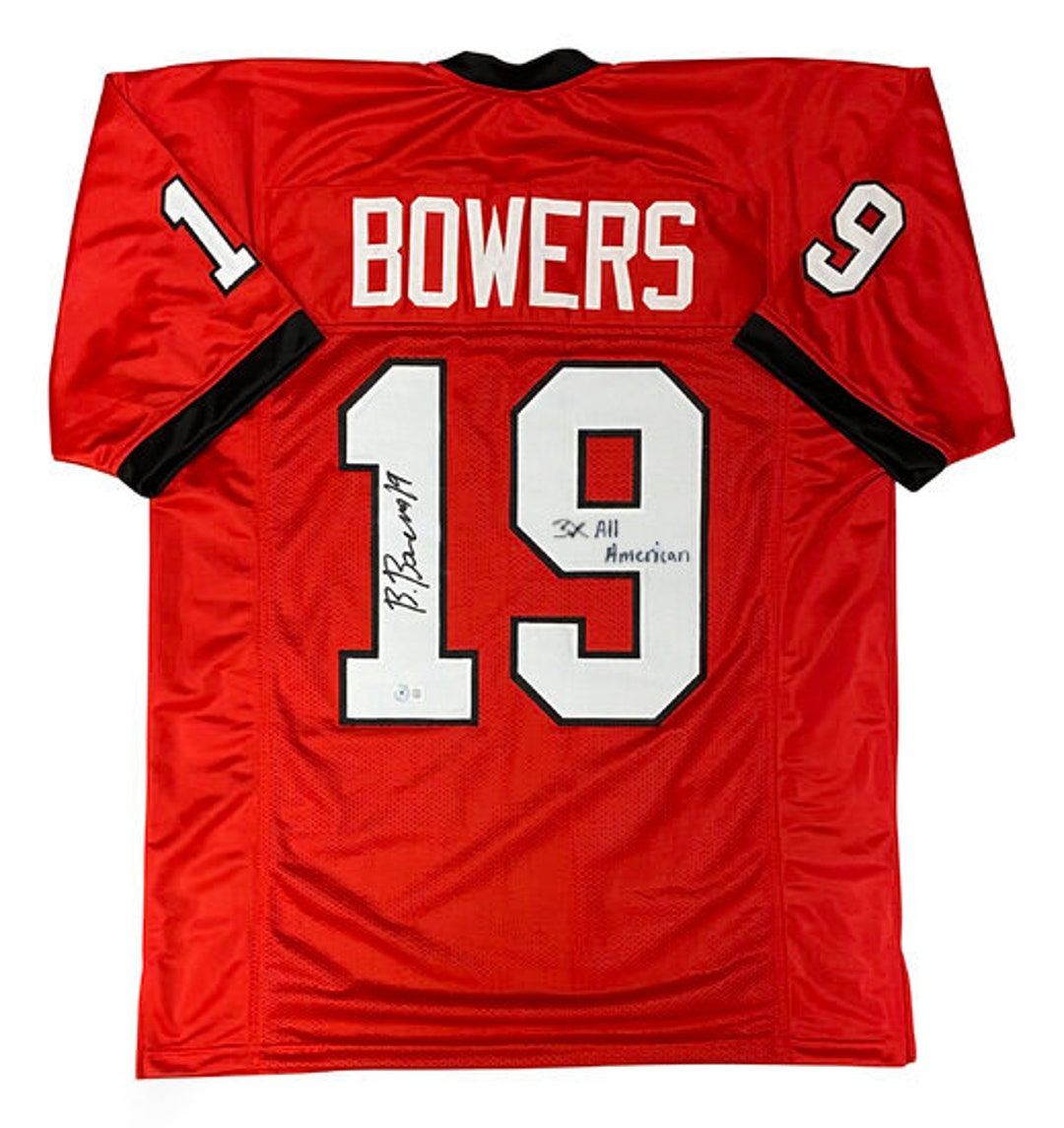 Brock Bowers Georgia Bulldogs Red Custom Jersey With "3x All-american ...