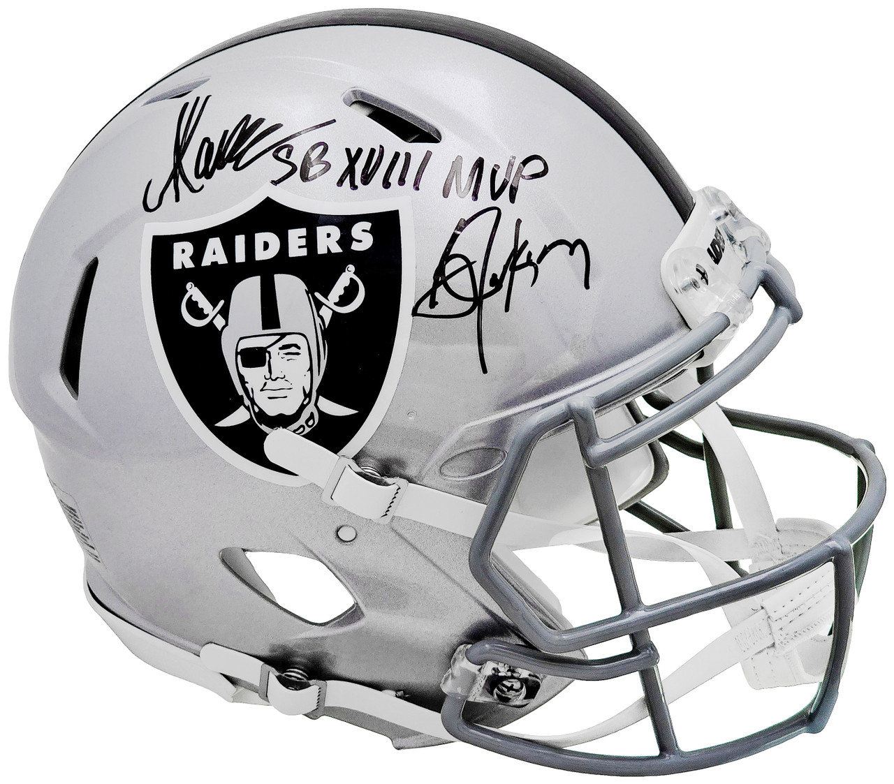 Bo Jackson & Marcus Allen Autographed Oakland Raiders Silver Full Size ...
