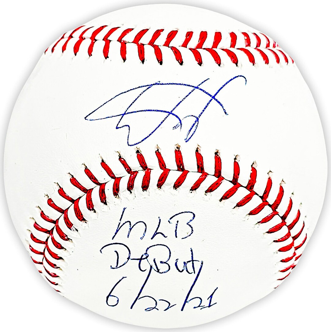 Wander Franco Autographed MLB Baseball, Tampa Bay Rays Debut 6/22/22 - Etsy