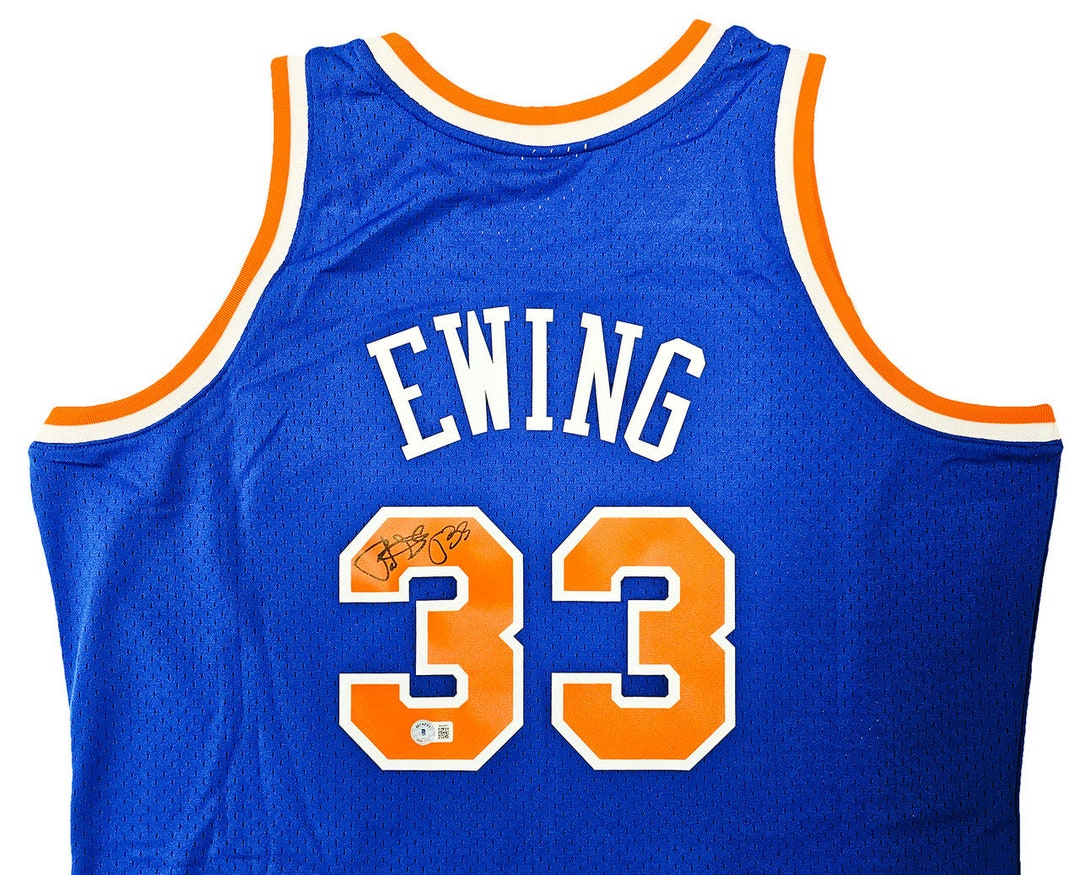 New York Knicks Patrick Ewing Signed Blue Authentic Mitchell & Ness 1991-92 HWC Swingman Jersey ...