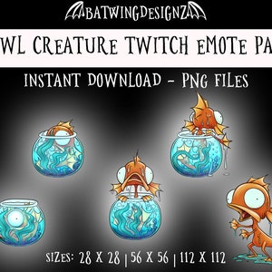 Bowl Creature Twitch Emote Pack | Cute Horror Monster Emotes - Etsy