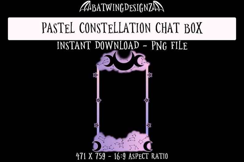 Pastel Constellations Twitch Chat Box | Gradient Cloud Moon Chat ...