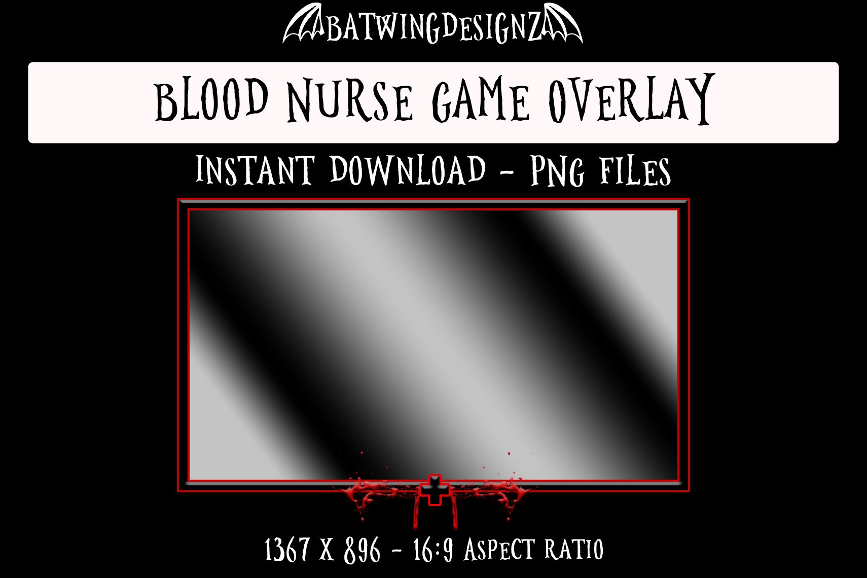 Blood Nurse Game Overlay | Red Twitch Horror Gaming Boarder - Etsy