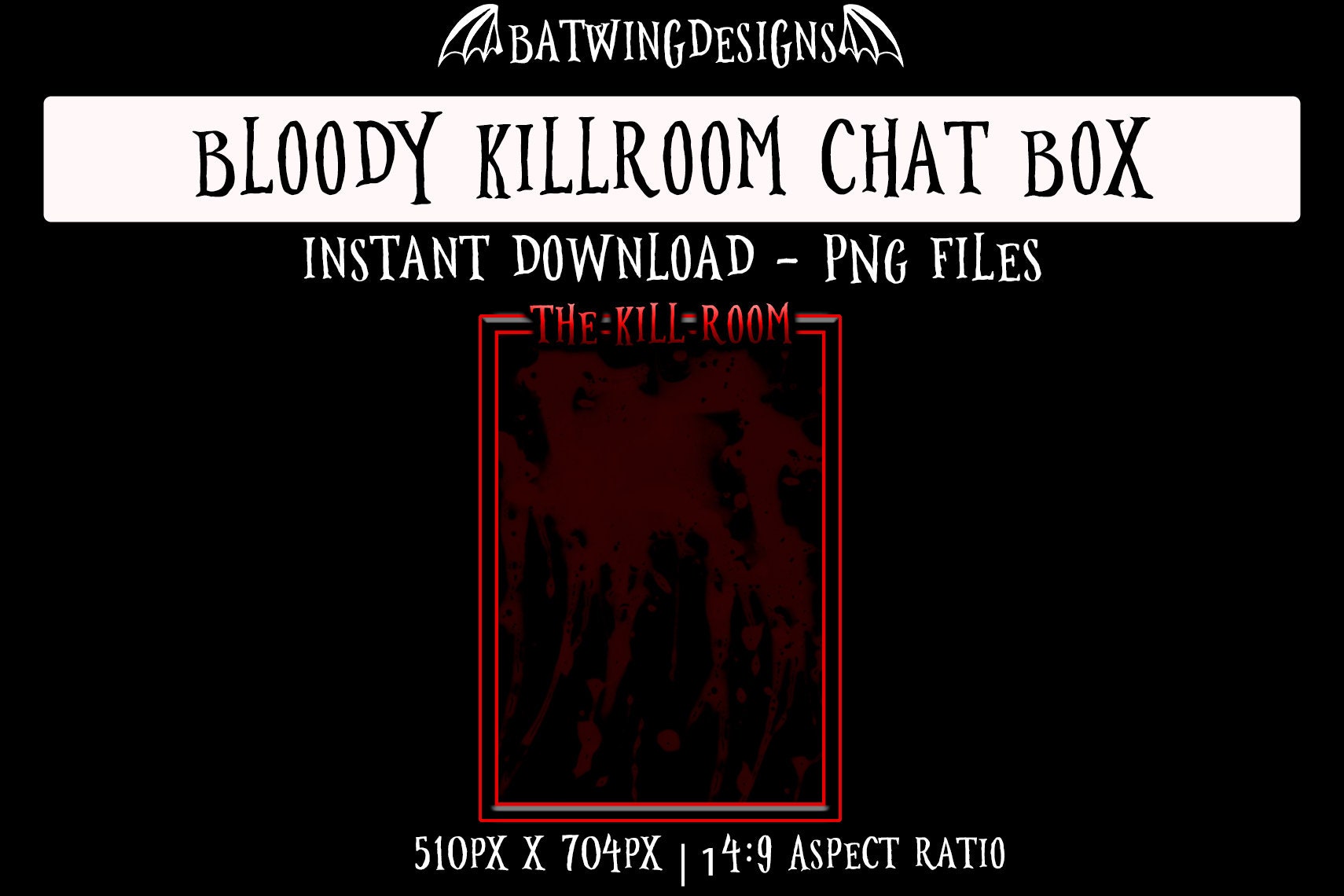 Bloody Kill Room Stream Chat Box | Goth Vampire Splatter Twitch Layout ...