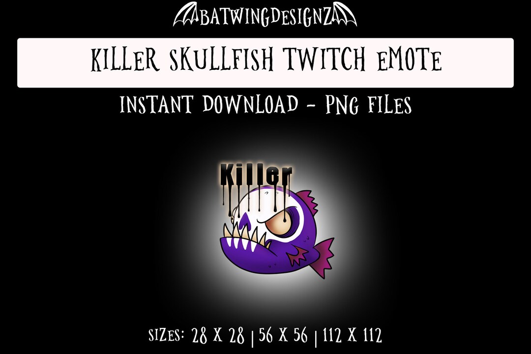 Killer Skull Fish Twitch Emote | Horror Gamer Art - Etsy