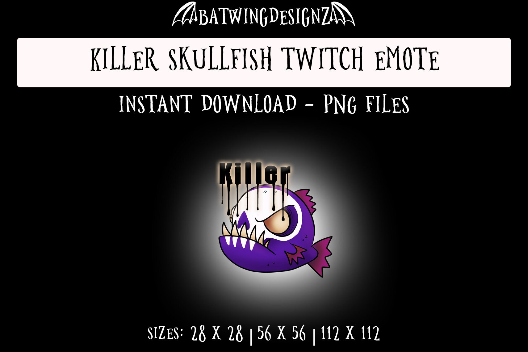 Killer Skull Fish Twitch Emote / Horror Gamer Art - Etsy Italia