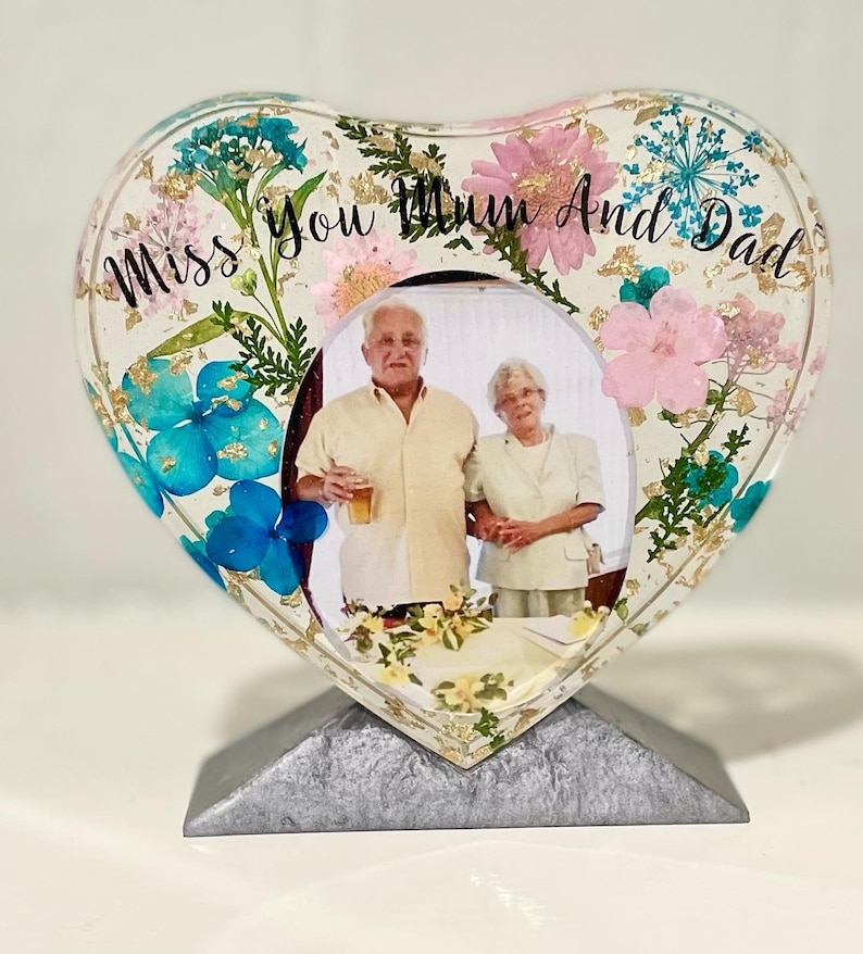 Personalised Resin Heart Photo Frame gift Custom Made | Etsy