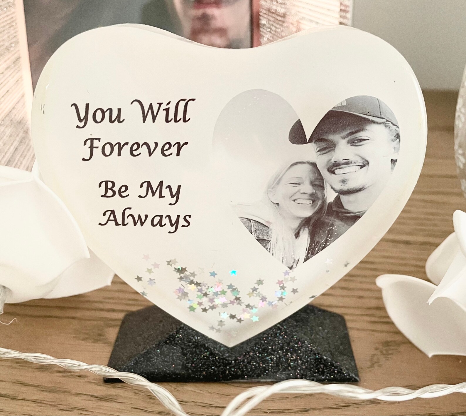 Personalised Resin Heart Photo Frame gift Custom Made - Etsy
