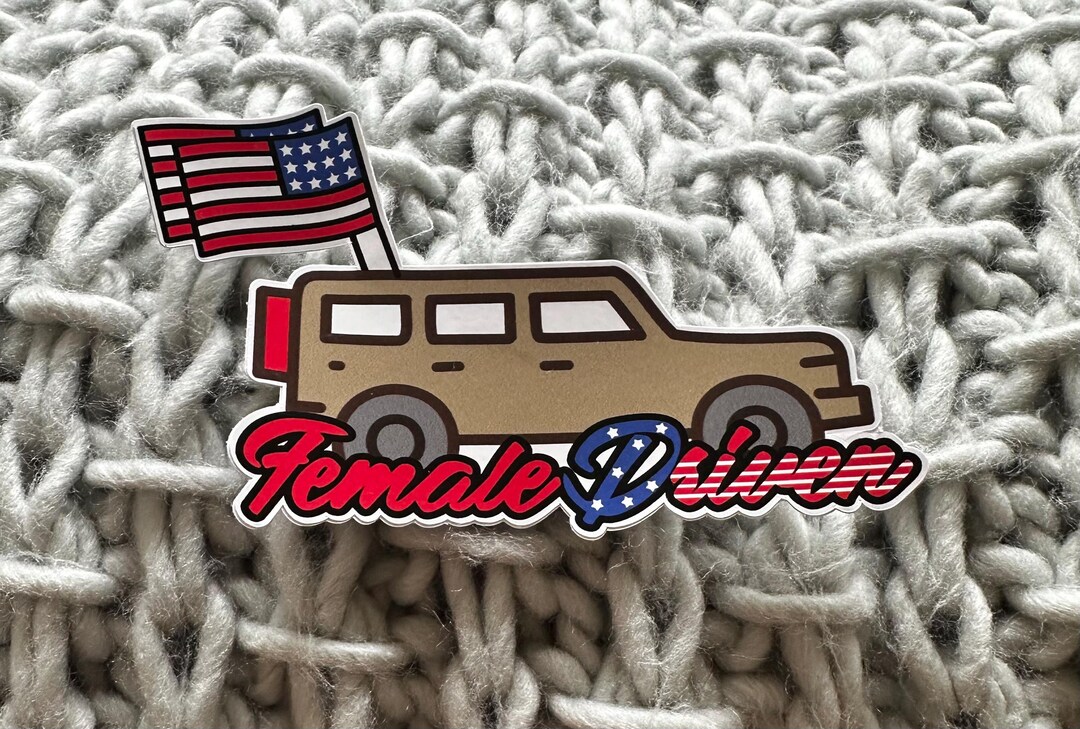 Femaledriven Humvee American Flag Sticker - Etsy