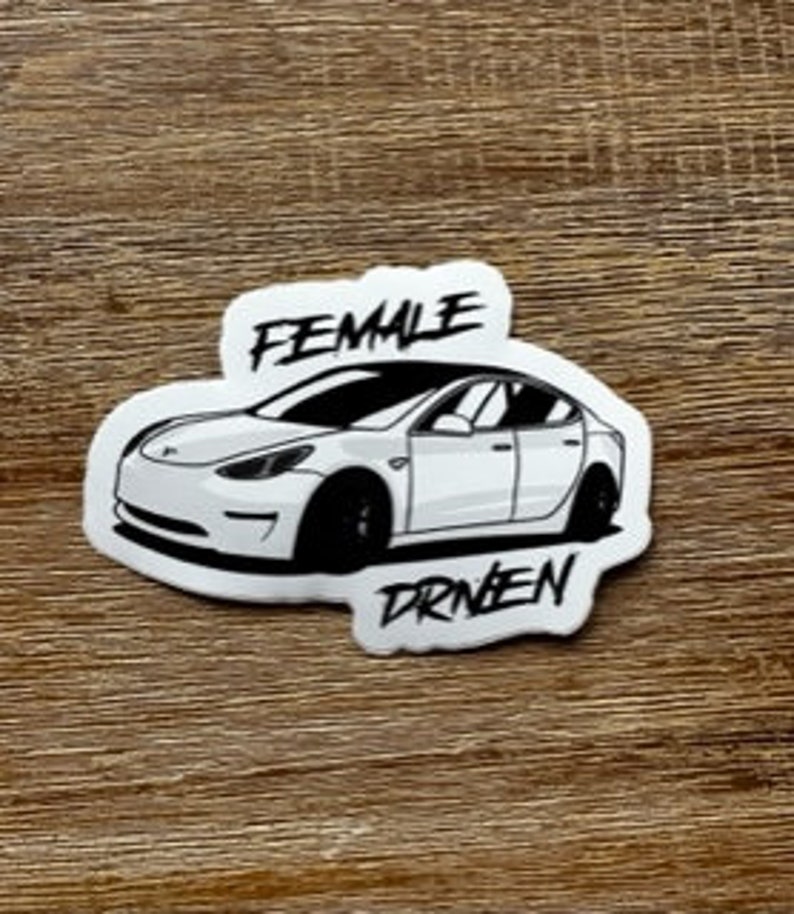 Tesla Model 3 Female Driven Sticker - Etsy