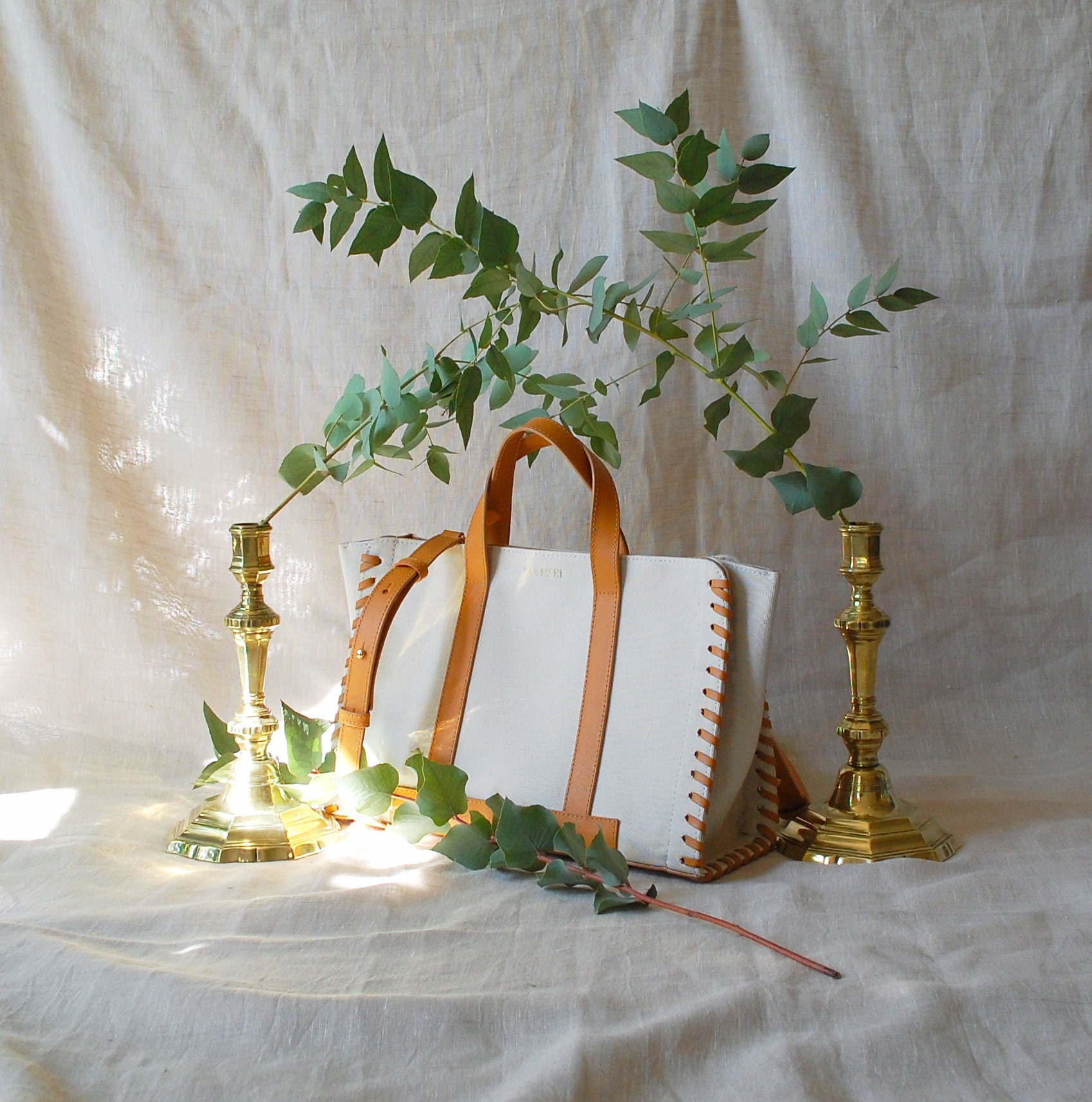 Classic Genny Bag in Canvas and Saffiano Leather - Etsy