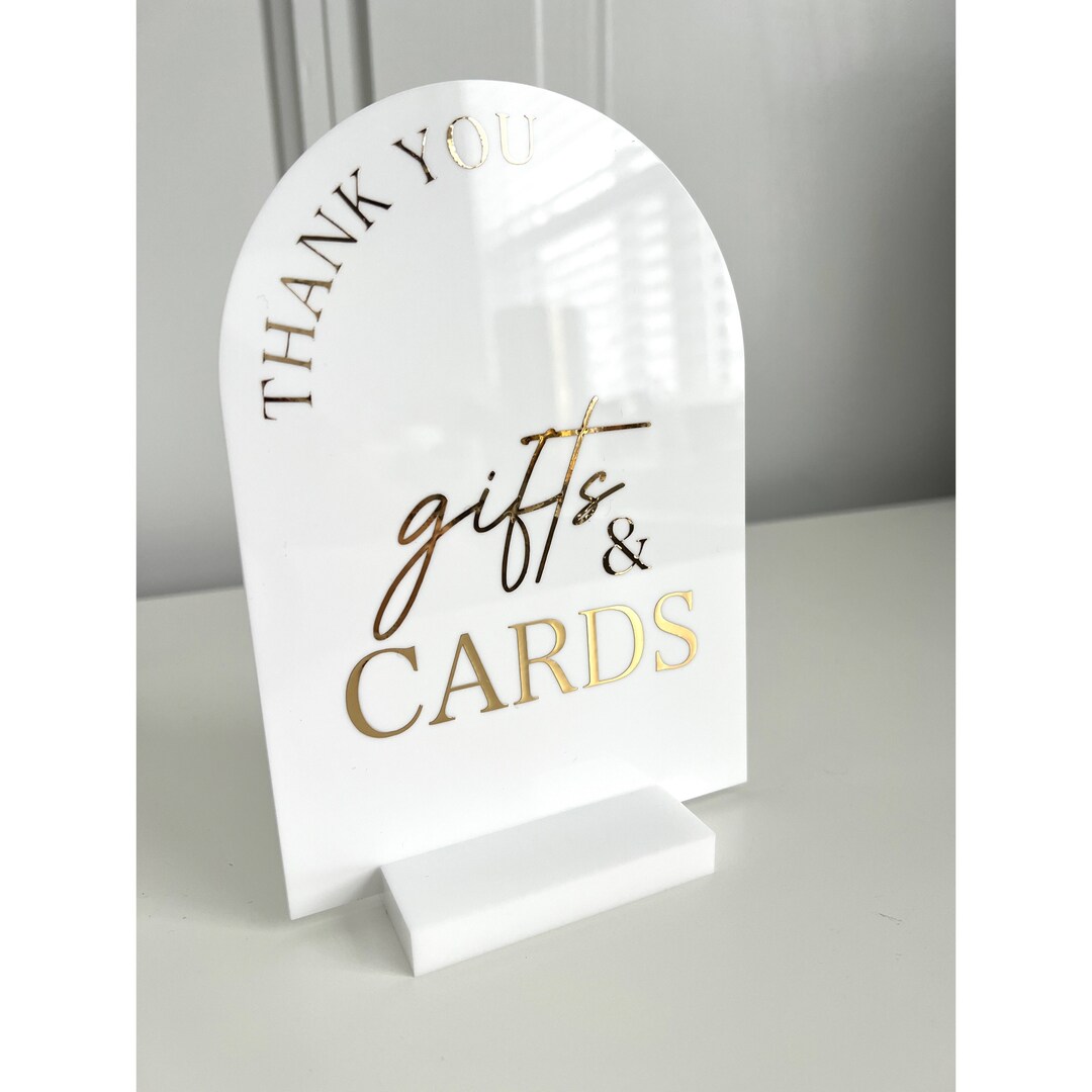 Wedding Signs - White Acrylic Arch, Gifts and Cards, Dessert Table ...