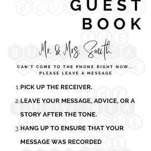 Audio Guestbook Instructions Sign: Editable Template (digital File) - Etsy