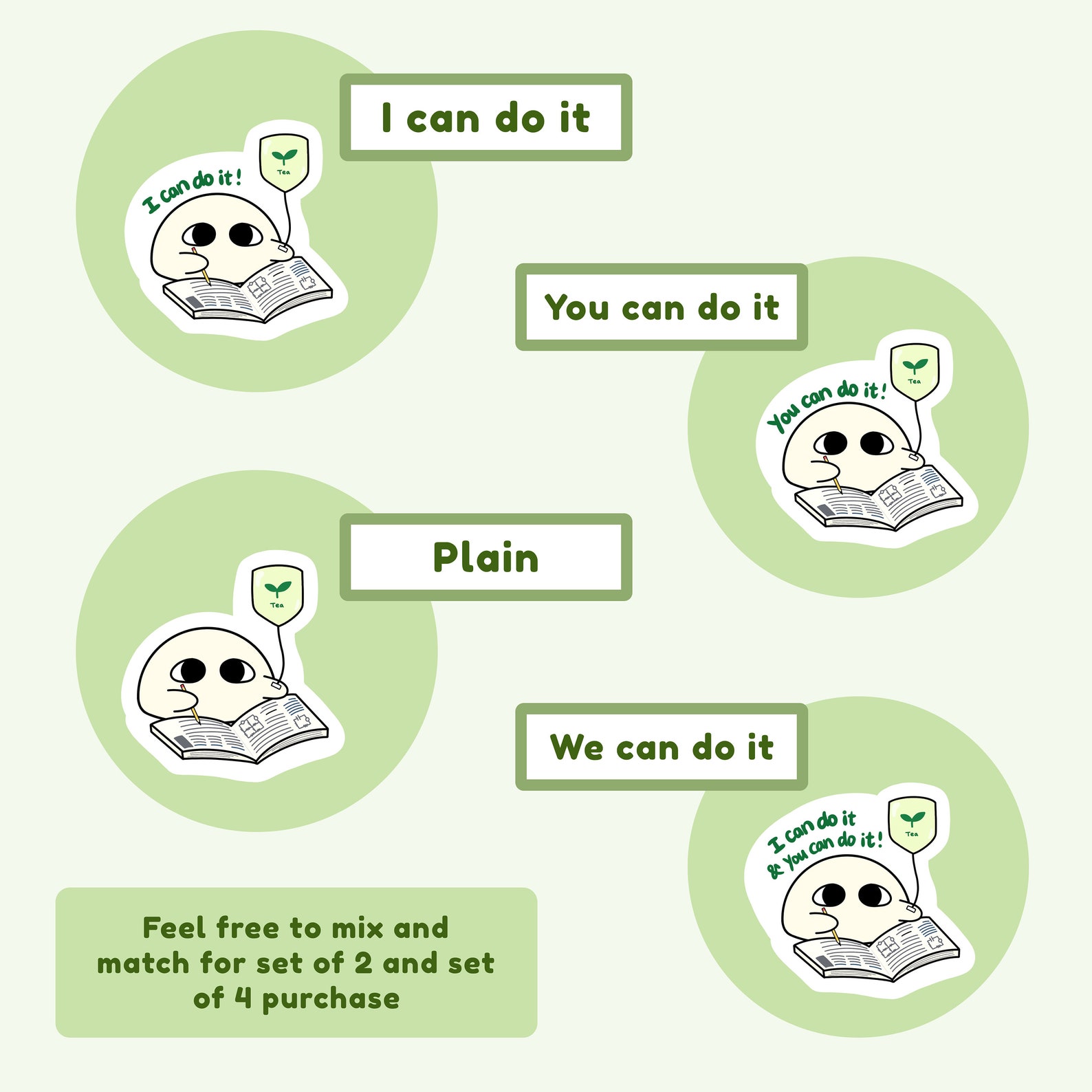 Study/Work Motivational Stickers Tea cute sticker vinyl | Etsy