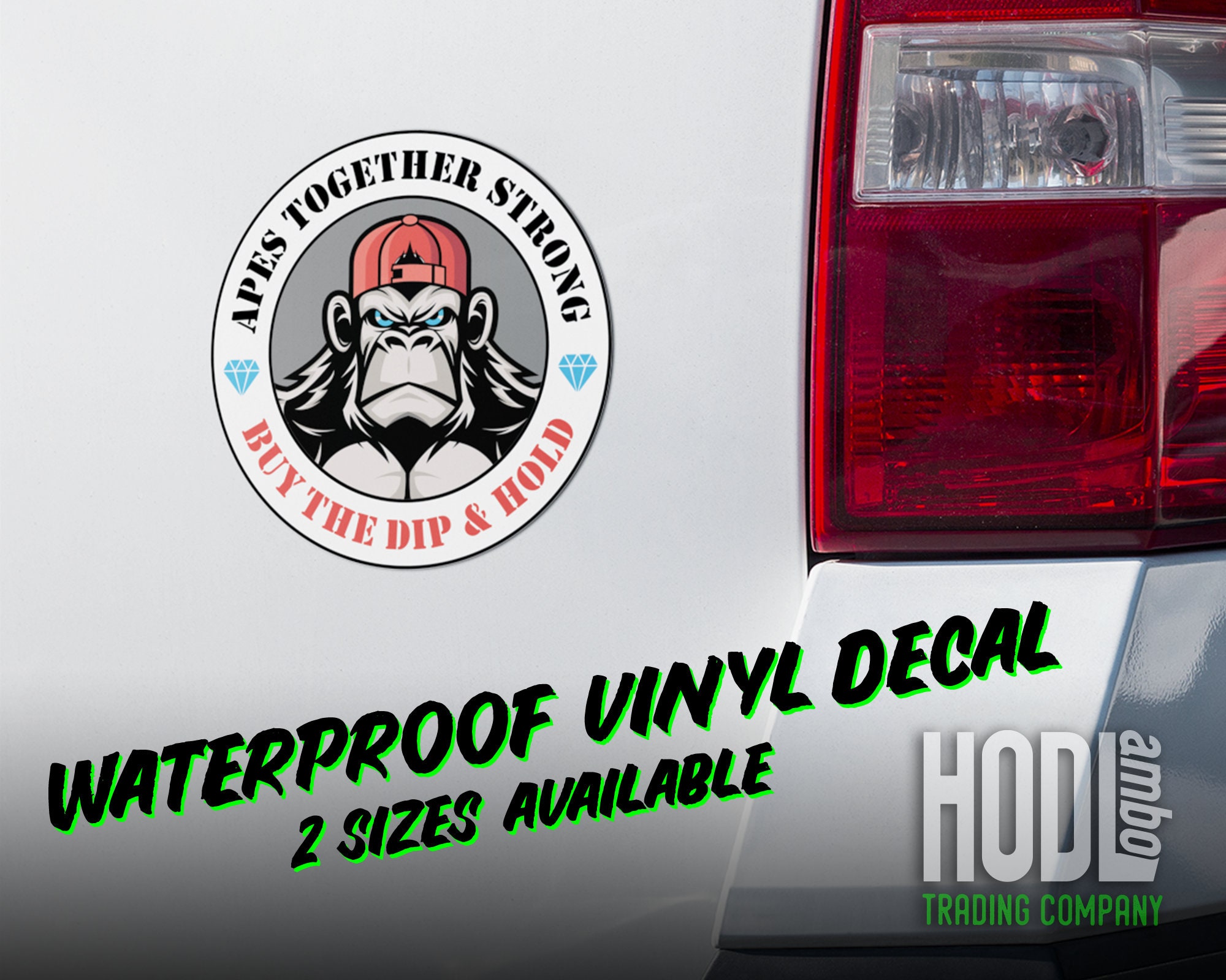 Apes Together Strong Round Vinyl Sticker Water-resistant - Etsy