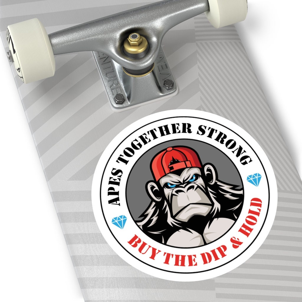 Apes Together Strong Round Vinyl Sticker Water-resistant - Etsy