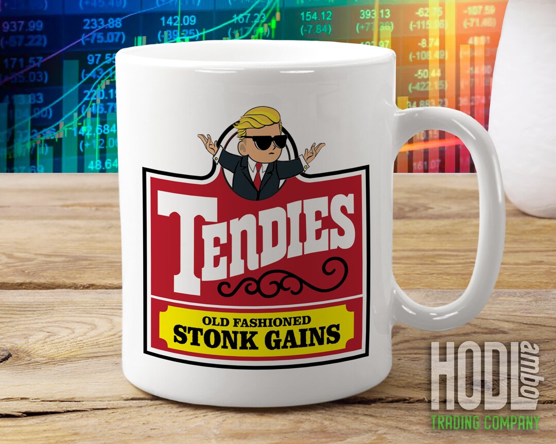 Tendies - Old Fashioned Stonk Gains Coffee Mug | MOASS Mug | Wendy's ...