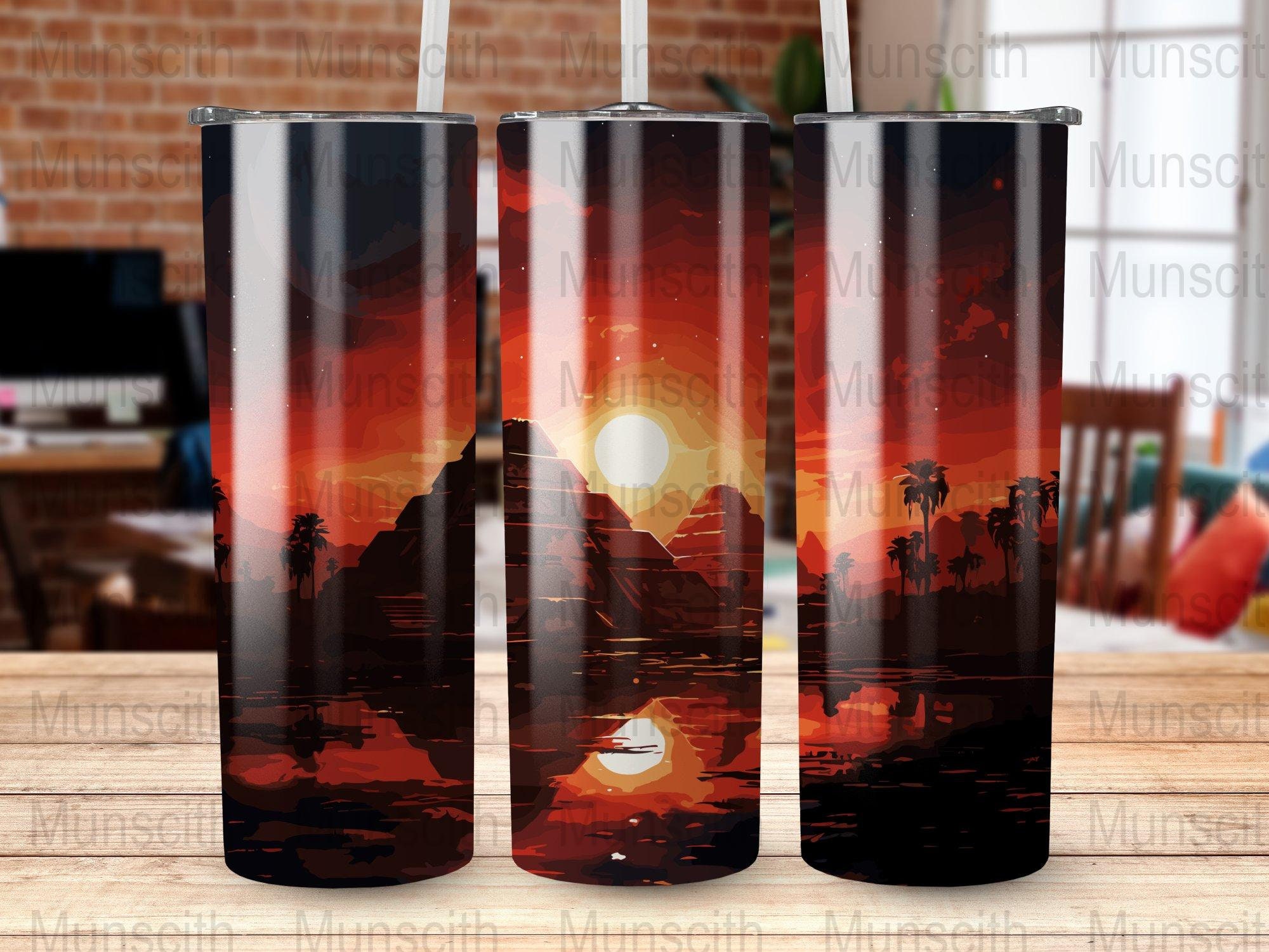 Pyramids of the Aztecs, Pyramid Tumbler Wrap, Aztec Design 20oz Tumbler ...