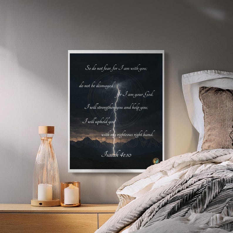 Christian Wall Art Bundle Set of 3 | Isaiah 41:10, Philippians 4 7 ...
