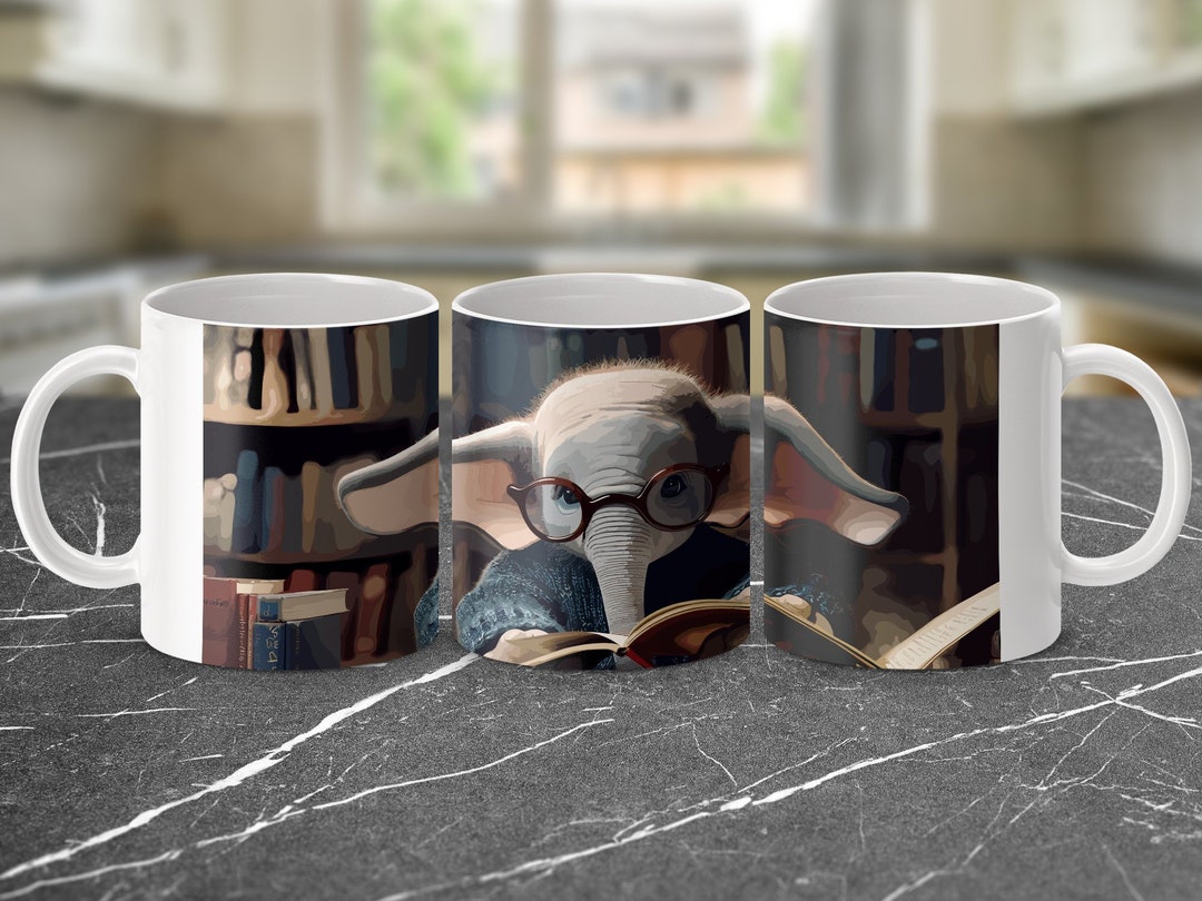 Nerdy Animals, Cute Baby Elephant Mug 11oz Nerd Pride Cute Animals ...