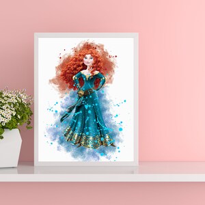 Set 6 Princesses, Princess Wall Art Posters, Watercolor Princess Print ...