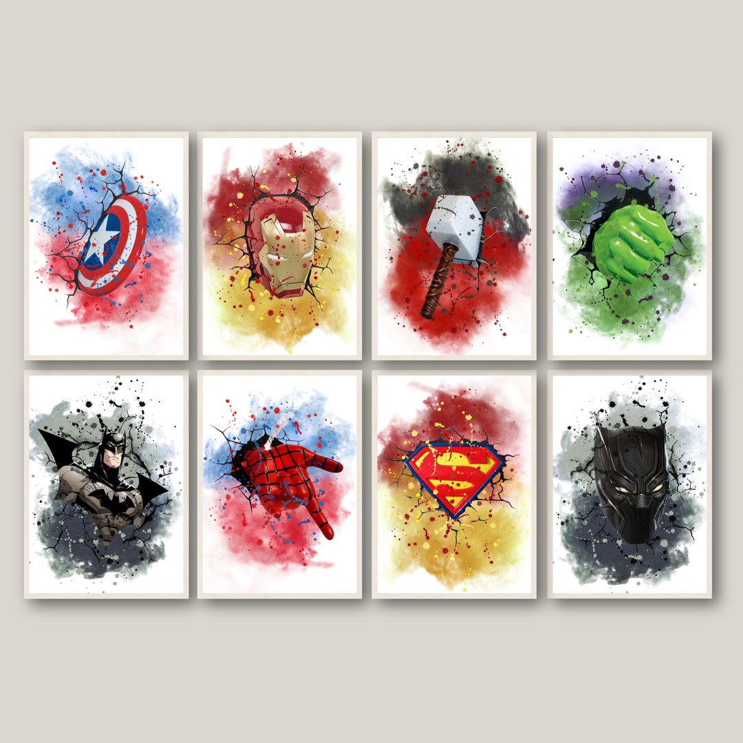 Superhero Prints, Kids Room Wall Decor, Superhero Wall Art, Superhero ...