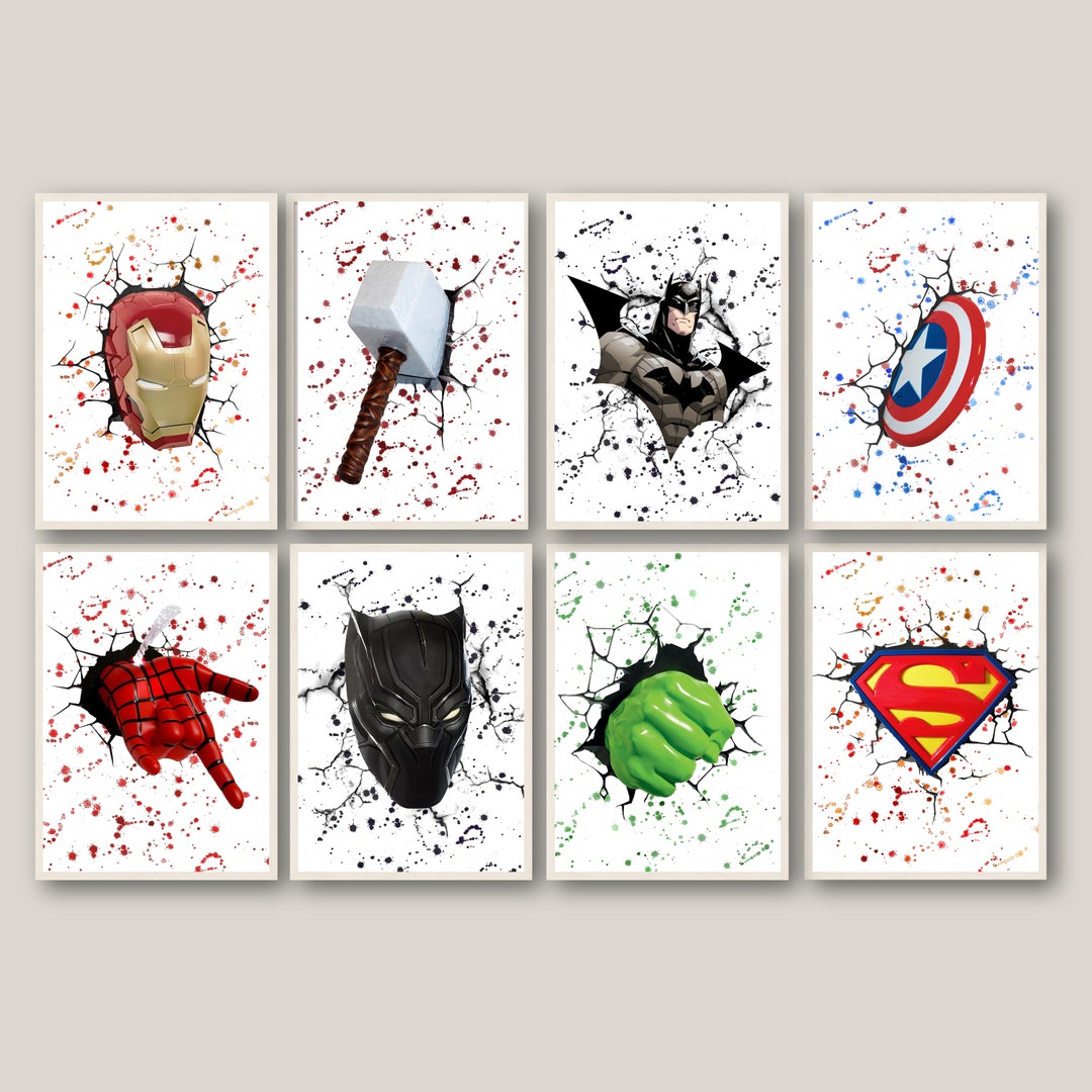 Superhero Prints, Kids Room Wall Decor, Superhero Wall Art, Digital ...