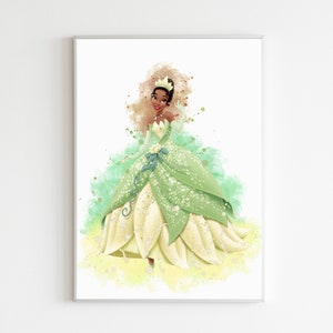 Set 6 Princesses, Princess Wall Art Posters, Watercolor Princess Print ...