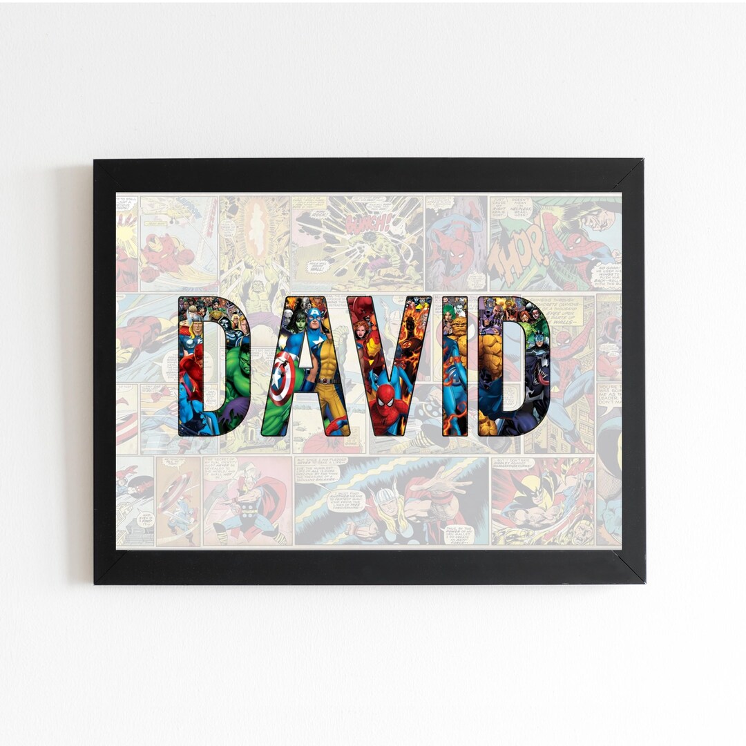 Personalized Superhero Name Print – Custom Avengers Word Art Poster ...