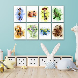 Toy Story, Set8 Watercolor Printable Toy Story, Toy Story Poster, Kids ...