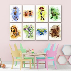 Toy Story, Set8 Watercolor Printable Toy Story, Toy Story Poster, Kids ...