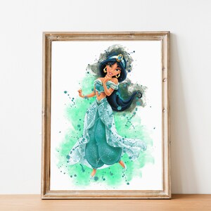 Set 6 Princesses, Princess Wall Art Posters, Watercolor Princess Print ...