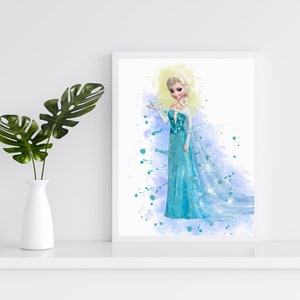 Set 6 Princesses, Princess Wall Art Posters, Watercolor Princess Print ...