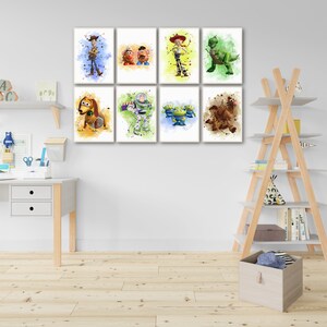 Toy Story, Set8 Watercolor Printable Toy Story, Toy Story Poster, Kids ...
