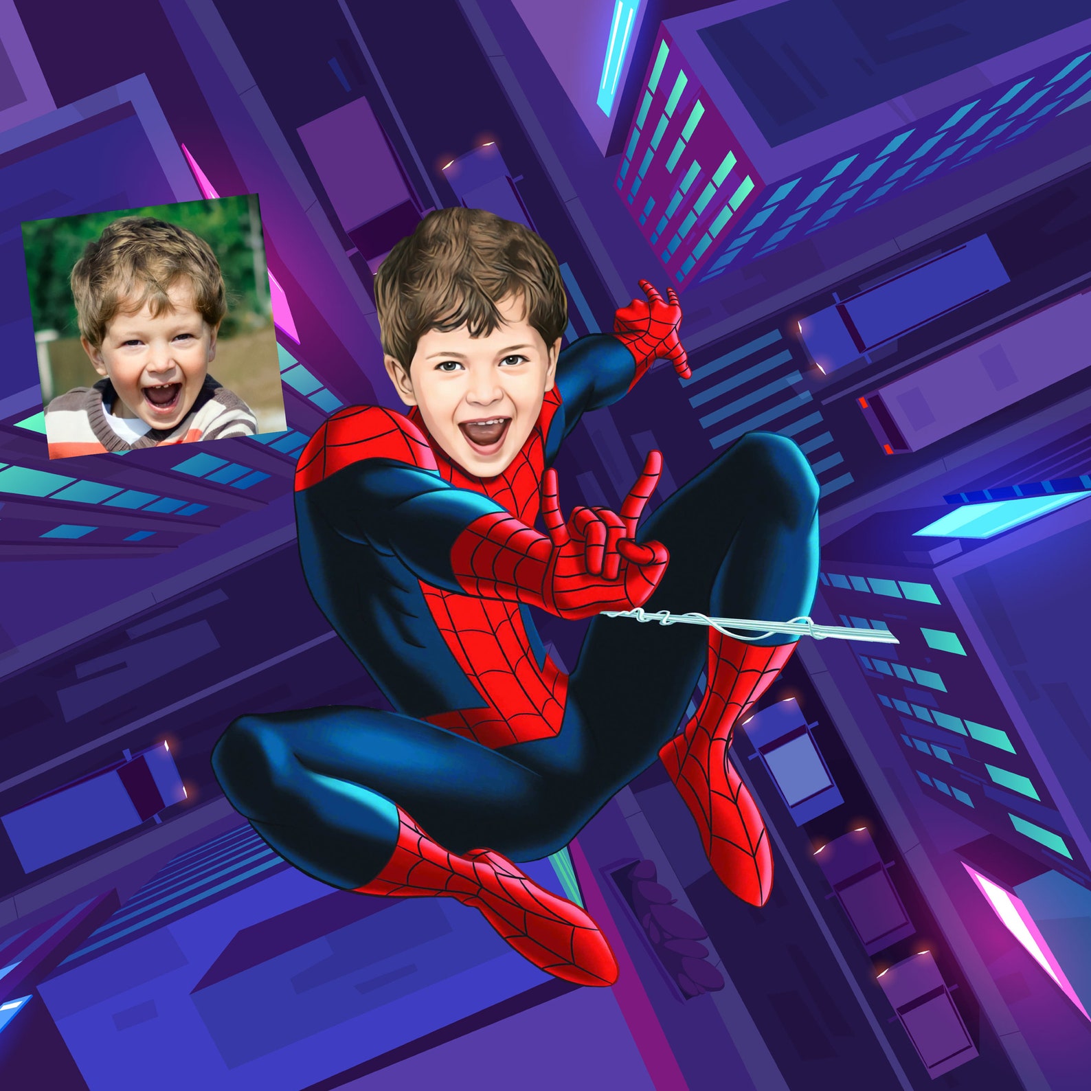 Personalized Spiderman Portraitcustom Spiderman Portrait - Etsy