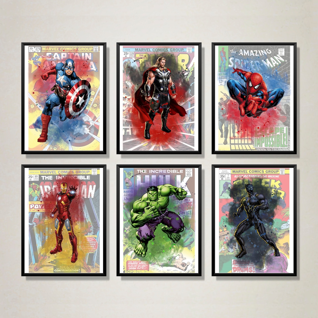 Superhero Prints, Digital Superhero Poster, Superhero Wall Art, Kids ...
