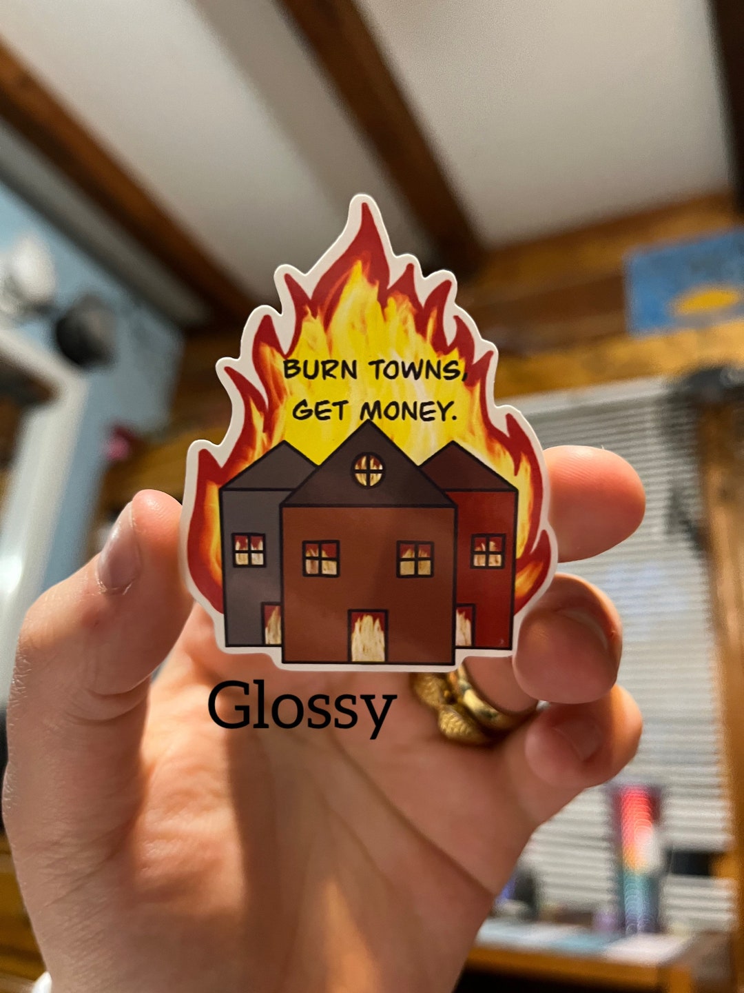 Burn Towns Get Money Fantasy High Sticker - Etsy