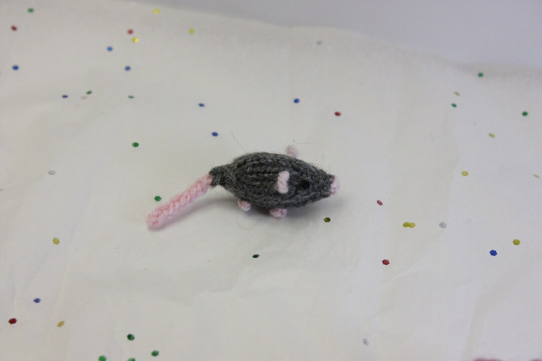 Dark Grey Teensy Rat Hand Knit Toy Hand Made Stuffy Knitted Plushie - Etsy