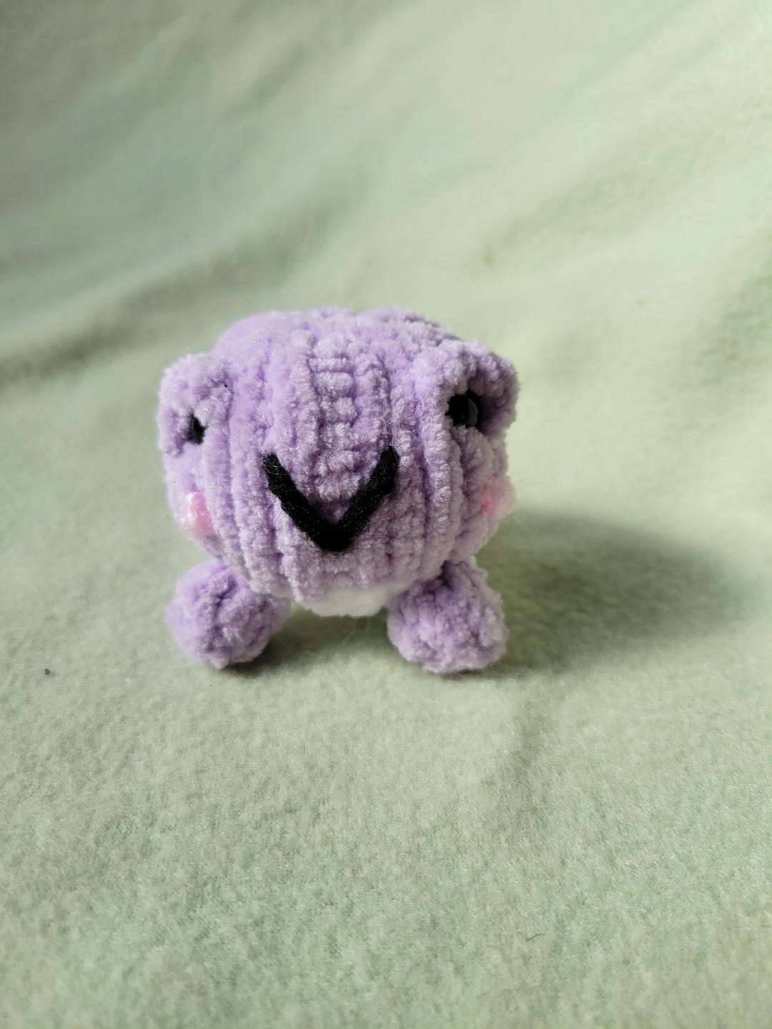 PURPLE Small Frog Toy WITH Legs Hand Made Stuffy Hand Knit Plush Small ...