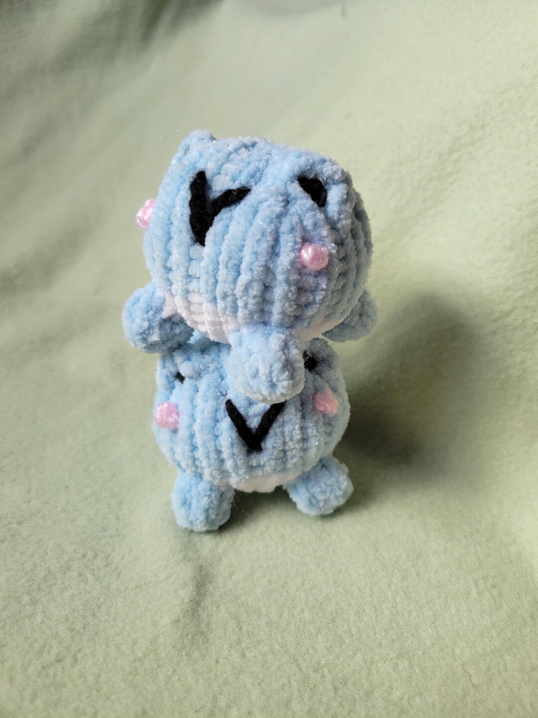 BLUE Small Frog Toy WITH Legs | Hand Made Stuffy | Hand Knit Plush ...