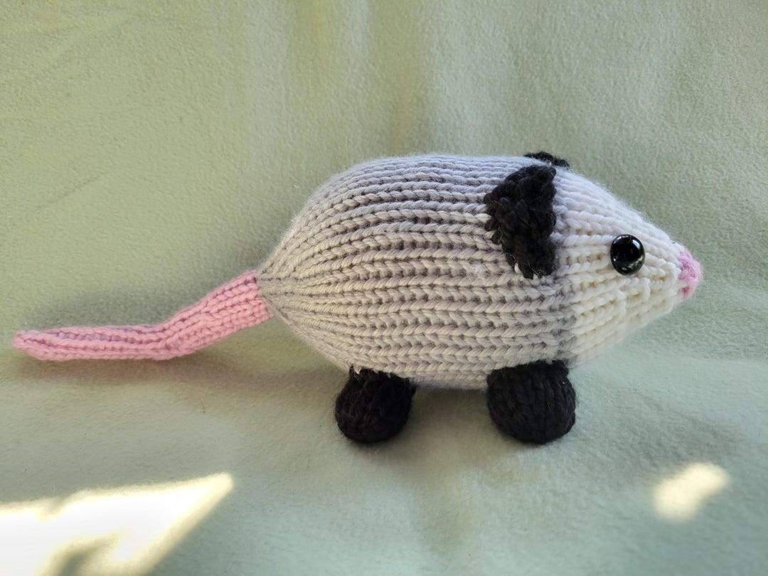 Size Medium Possum Toy 17 Opossum Stuffy Hand Knit Plush Handmade ...