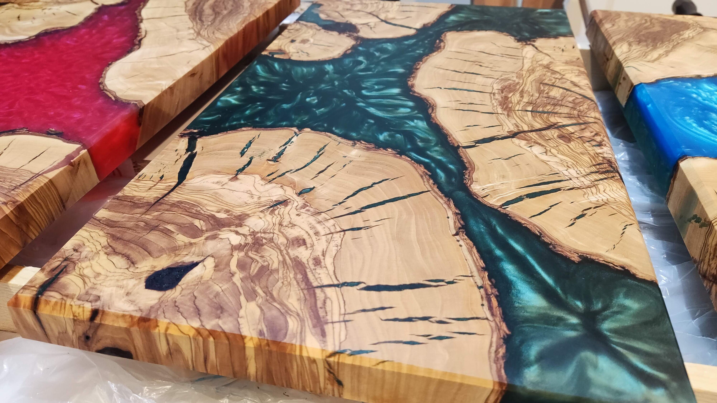 Epoxy River Cutting Board, Resin Charcuterie Board, Resin Serving Board ...