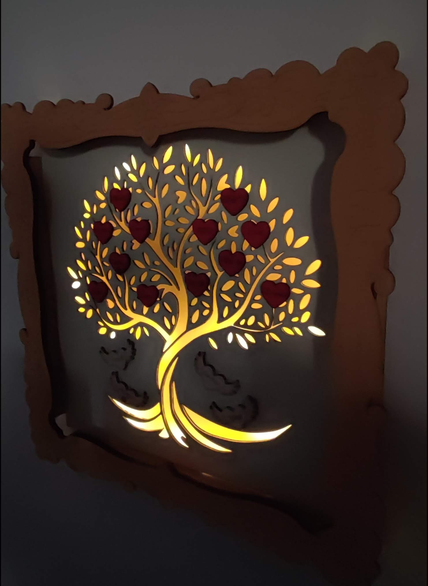 Family Tree Box Frame With 2 Lights / Multi-layer SVG/ DXF/ AI ...