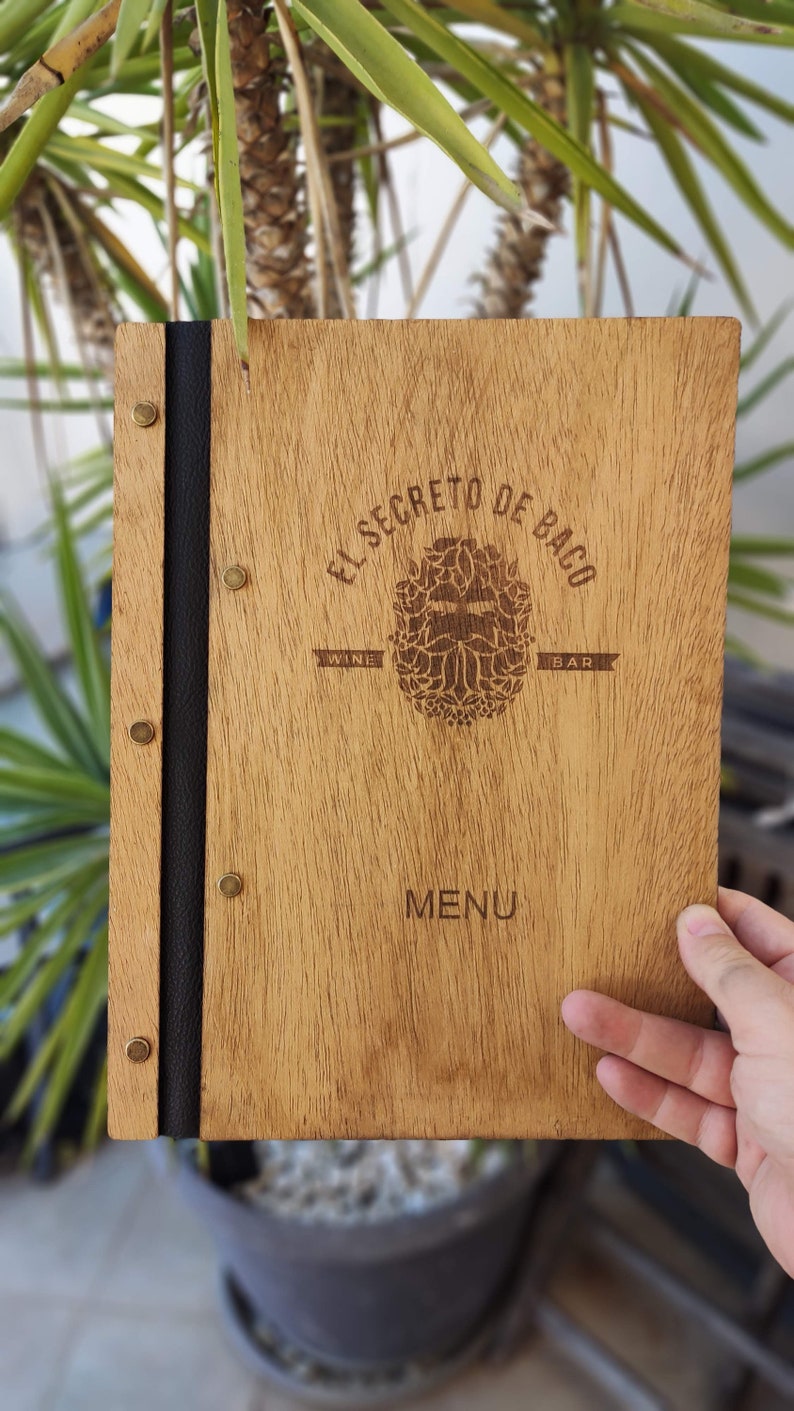 Archivos de corte láser para carpetas de menú de restaurante de madera ...