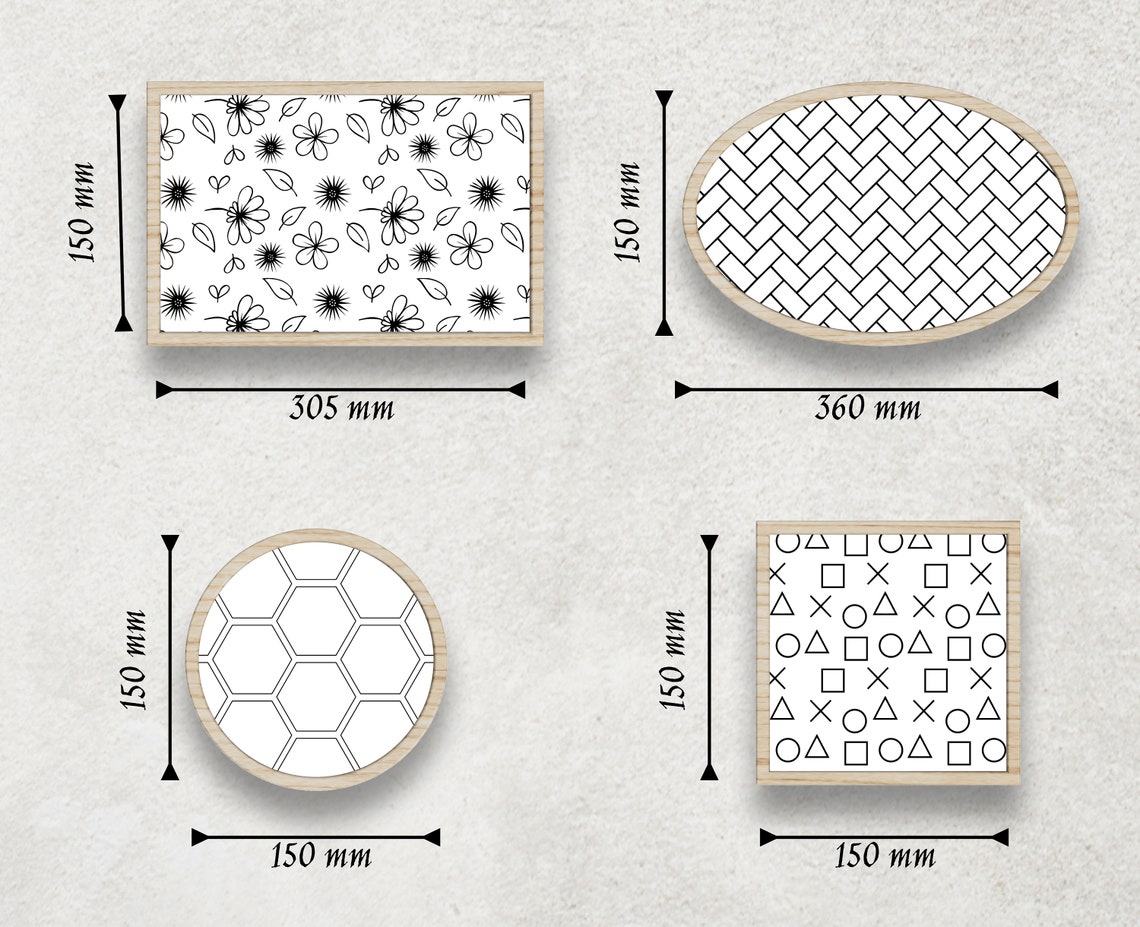Patterns for Lightburn & Glowforge Svg, Dxf, AI Flowers, Herringbone ...