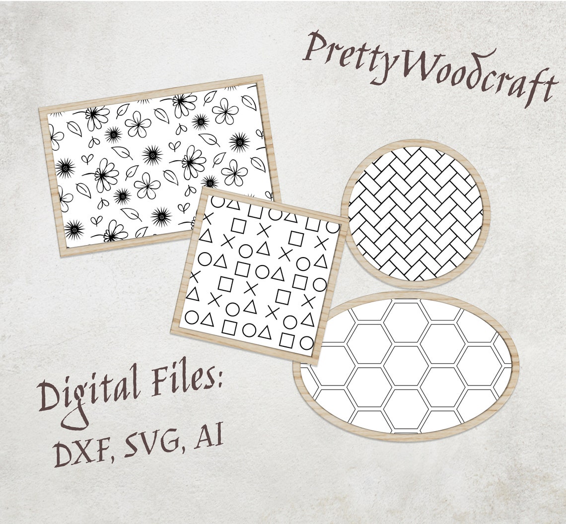 Patterns for Lightburn & Glowforge Svg, Dxf, AI Flowers, Herringbone ...
