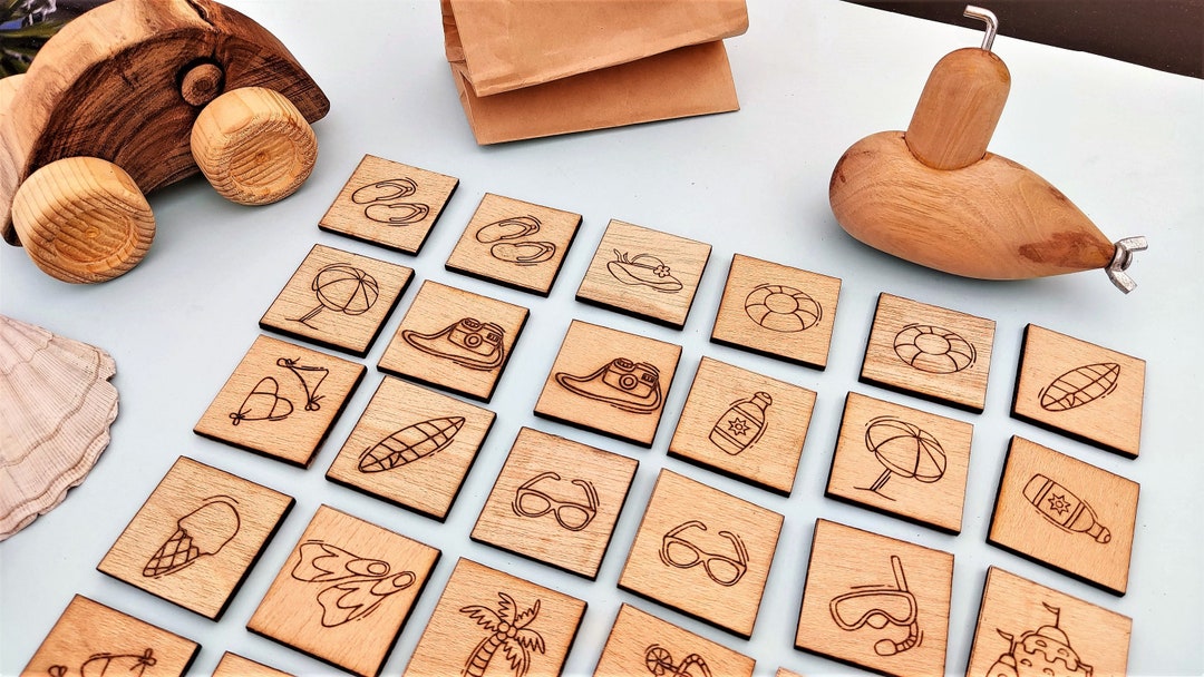 Wooden Memory Game | Laser Cnc AI DXF SVG Files | 15 Designs ...
