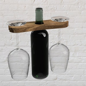 Wine Caddy - Glass Holder-wine Butler-wood Wine Glass Holder ...