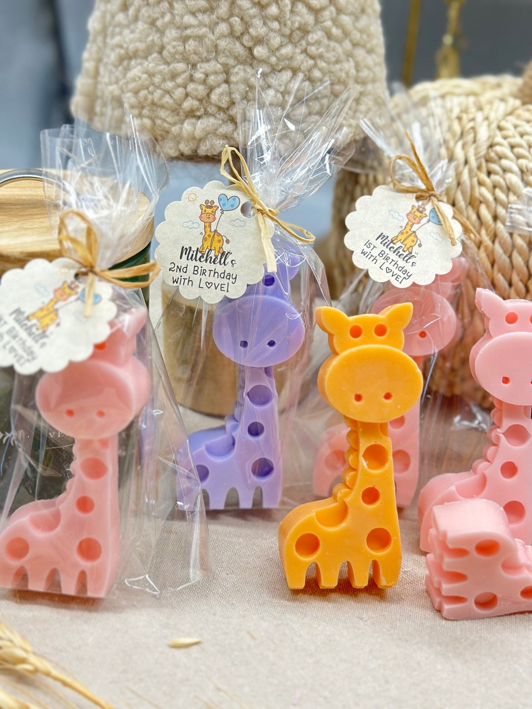 Big Giraffe Soap Favors Safari Baby Shower Jungle Kids Wild One First ...
